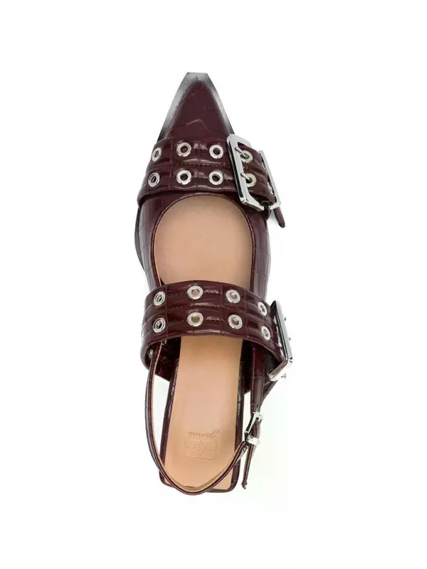 GANNI Buckle-eyelet Pumps - Brown