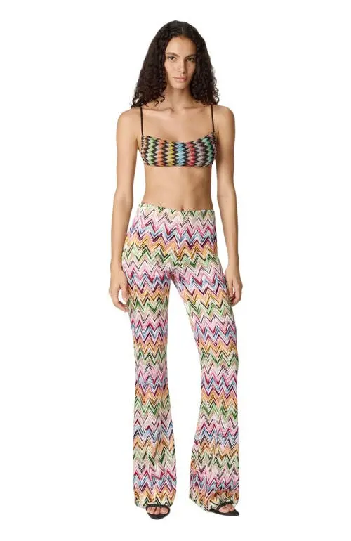 Missoni Flared Pants With Lace Pattern And Zigzag Motif - Multicoloured