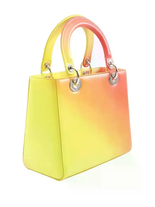 Dior 2010-2026 Medium Ombre Calfskin Lady Satchel - Yellow