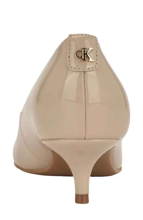 Calvin Klein Pointed Toe Pump - Taupe Patent