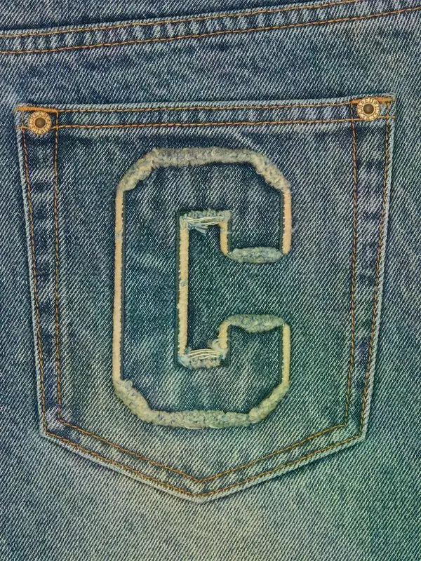 ICECREAM Graphic Appliquéd Cotton Jeans