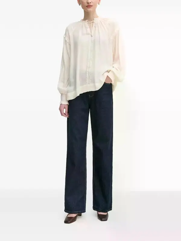 MOS MOSH Long-sleeved Blouse With Ruffled Cuffs