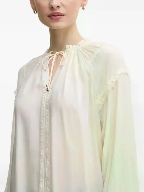 MOS MOSH Long-sleeved Blouse With Ruffled Cuffs