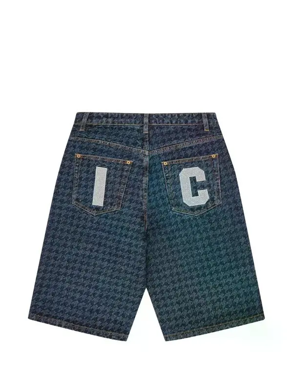 ICECREAM Houndstooth Graphic Shorts - Blue