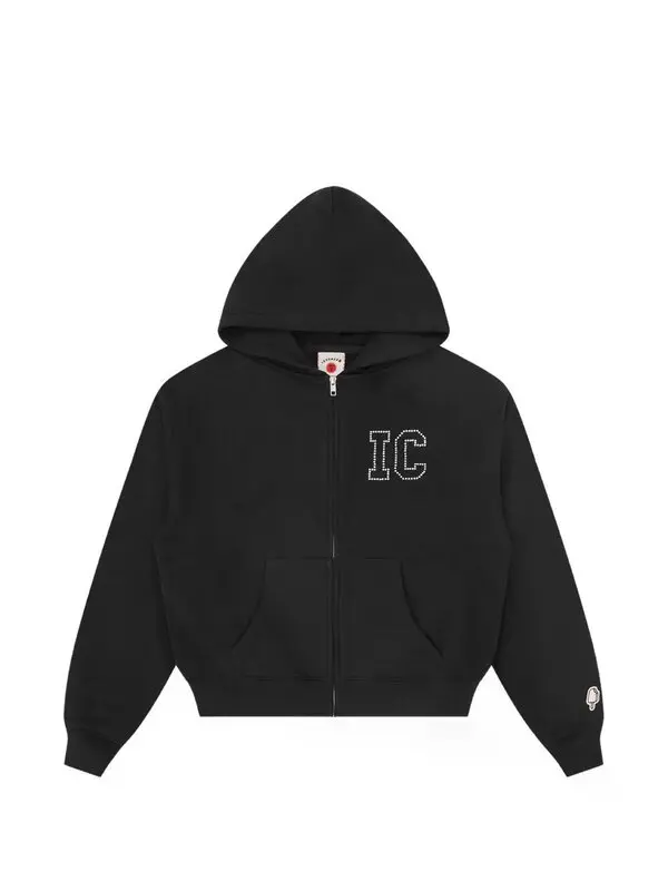 ICECREAM Hooded Embellished Zip Sweater