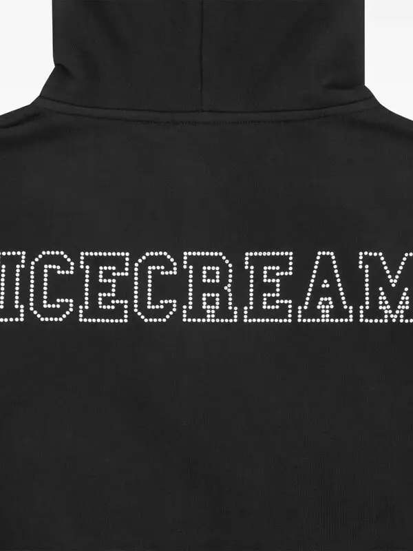 ICECREAM Hooded Embellished Zip Sweater