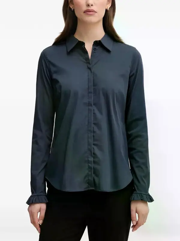 MOS MOSH Mattie Ruffled-cuff Shirt - Blue