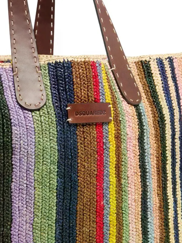 Dsquared2 Vertical Stripe Woven Tote Bag