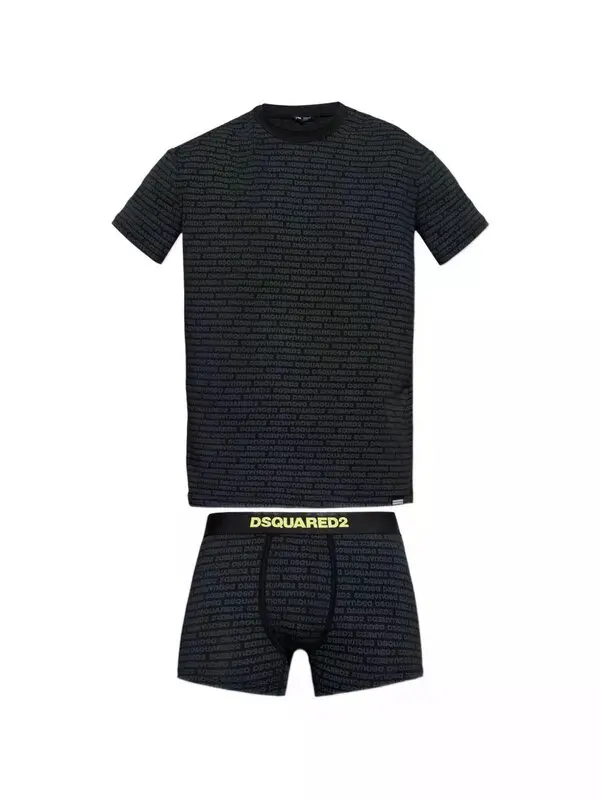 Dsquared2 Logo-print T-shirt And Boxers Set - Black