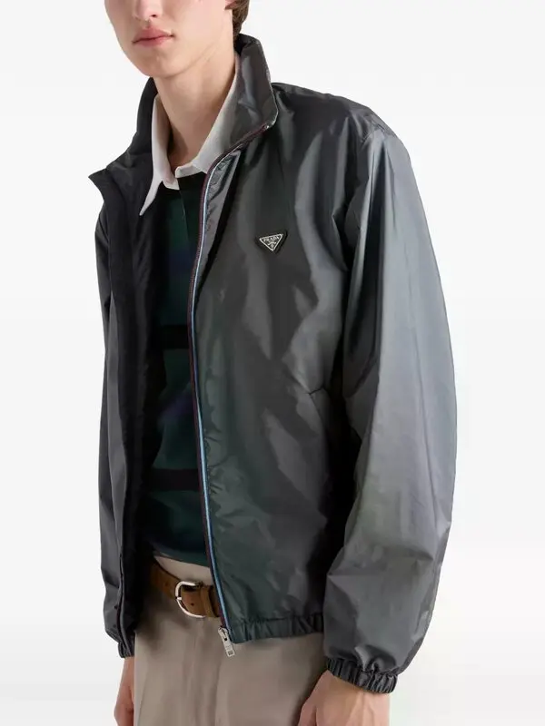 Prada Re-nylon Jacket With Contrasting Details - Grey
