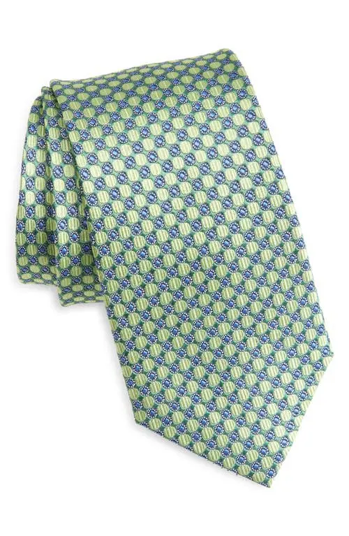 Nordstrom Neat Medallion Silk Neck Tie - Green