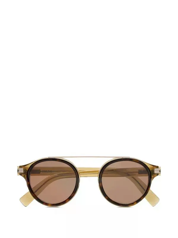 Zegna Round-frame Sunglasses - Brown