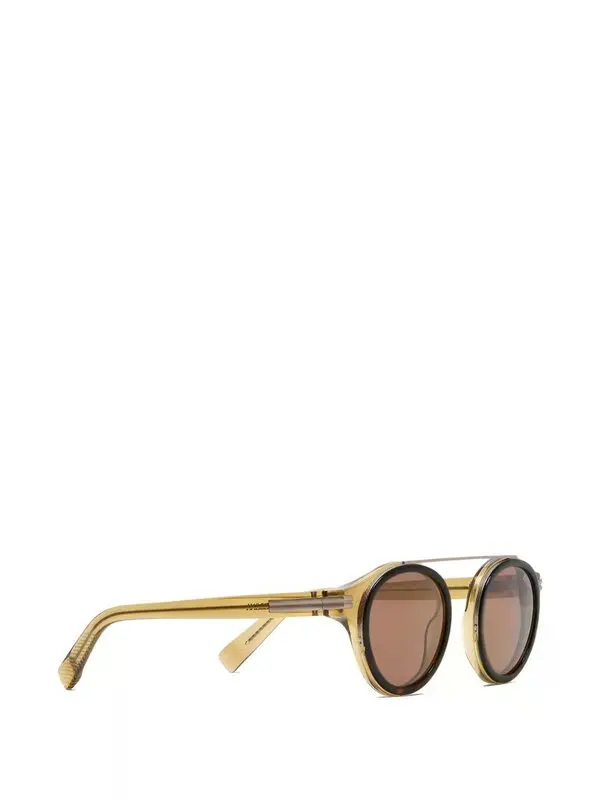 Zegna Round-frame Sunglasses - Brown