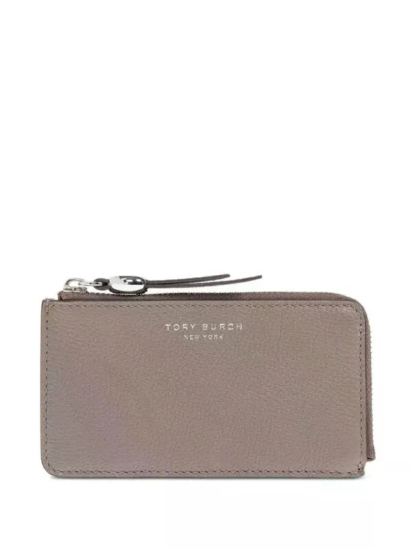 Tory Burch Zip Leather Cardholder - Neutrals