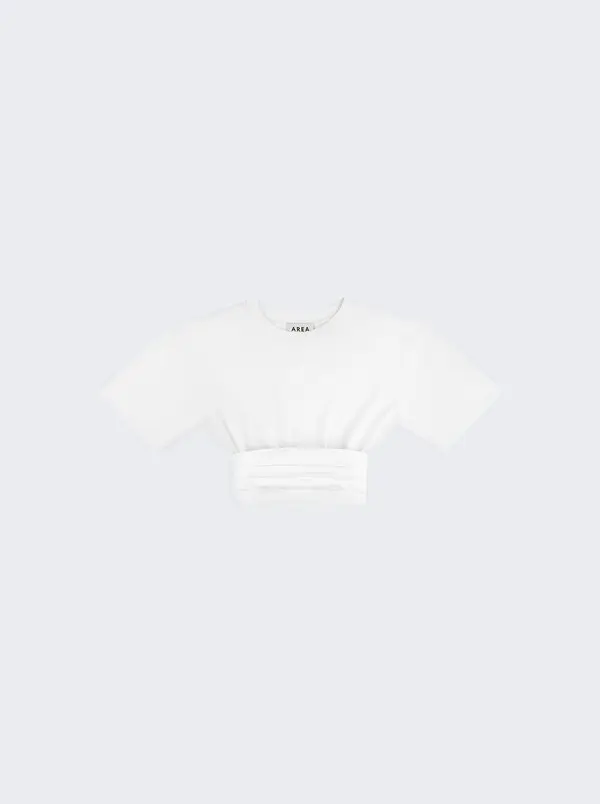 AREA Gathered Waist Tee - White