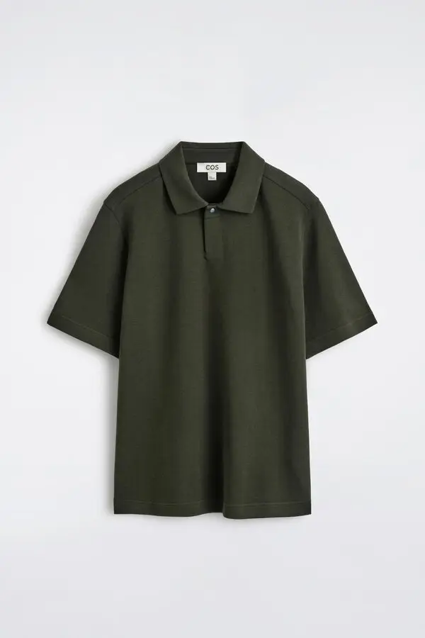 Cos Cotton-piqué Polo Shirt - Green