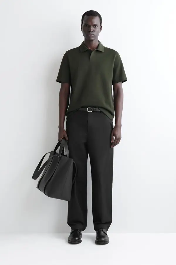 Cos Cotton-piqué Polo Shirt - Green