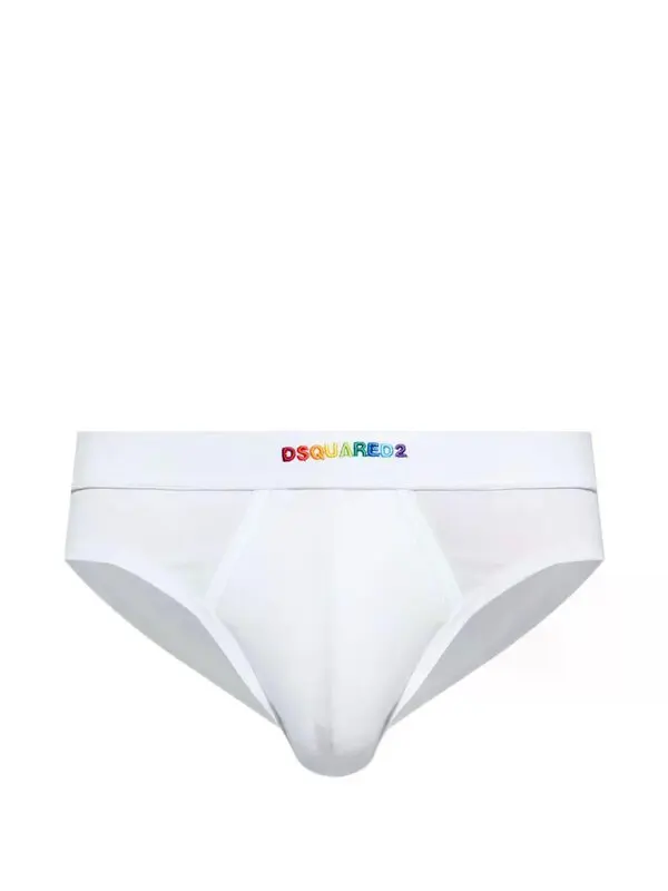 Dsquared2 Logo-embroidery Briefs - White