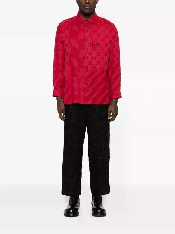 Issey Miyake Patchwork Check Trousers