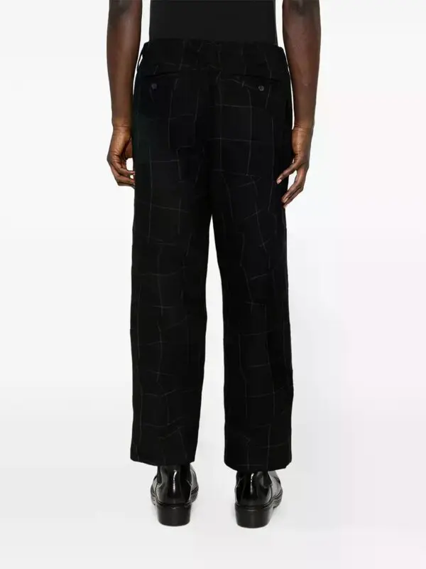 Issey Miyake Patchwork Check Trousers