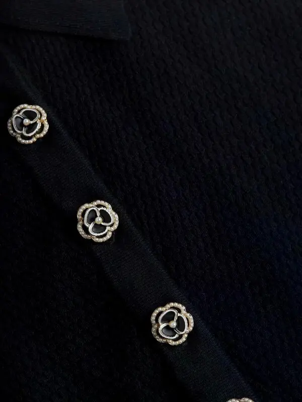 L'Agence Button-embellished Polo Top