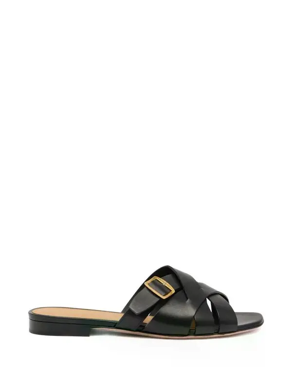 Bally Woven Buckle Leather Sandals