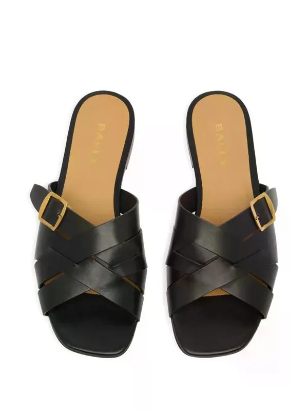 Bally Woven Buckle Leather Sandals