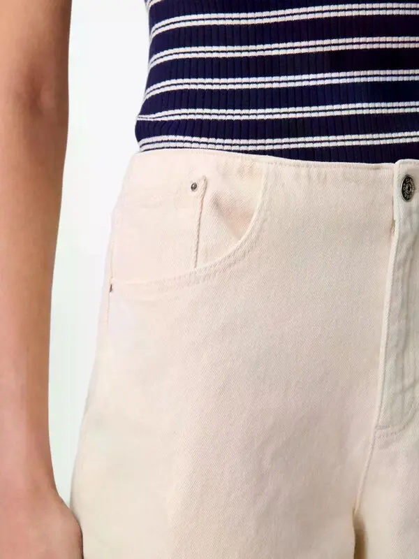 Claudie Pierlot Ecru Denim Bermuda Shorts
