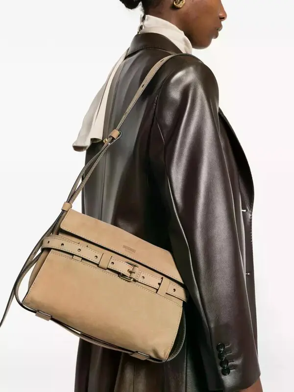 Moschino Buckled Shoulder Bag - Brown