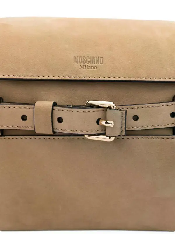 Moschino Buckled Shoulder Bag - Brown