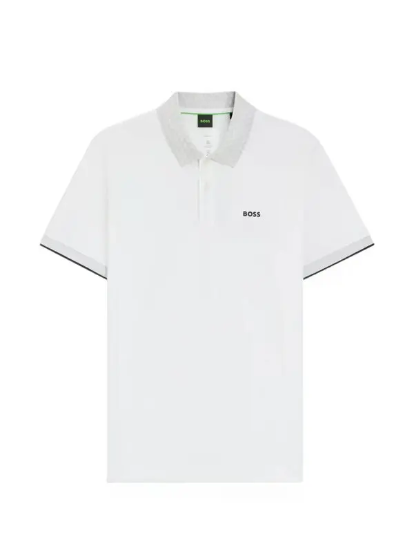 BOSS Paddy Polo Shirt In Stretch-cotton Piqu - White