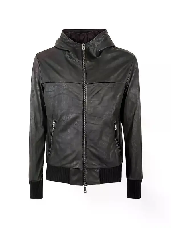 GIORGIO BRATO Hooded Leather Jacket
