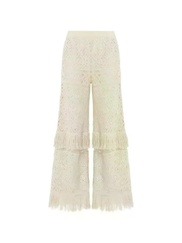 La DoubleJ Fringed Palazzo Pants