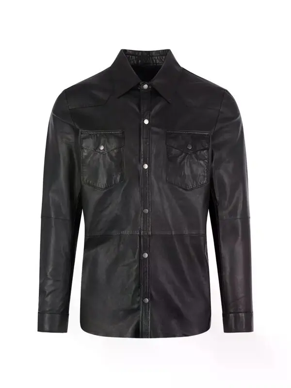 GIORGIO BRATO Pocket Lamb Leather Shirt