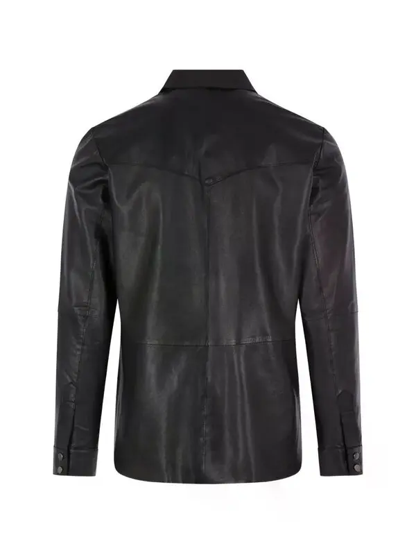 GIORGIO BRATO Pocket Lamb Leather Shirt