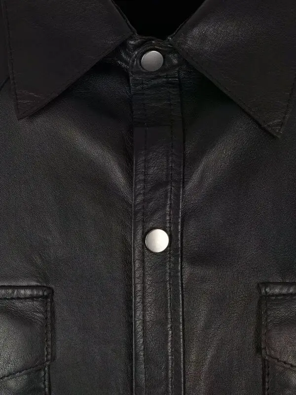 GIORGIO BRATO Pocket Lamb Leather Shirt