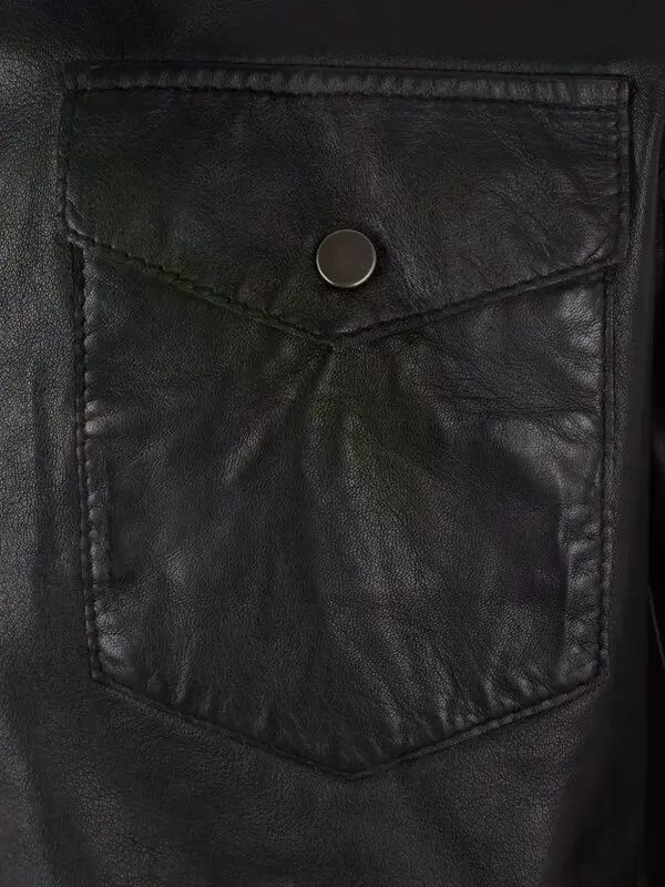 GIORGIO BRATO Pocket Lamb Leather Shirt
