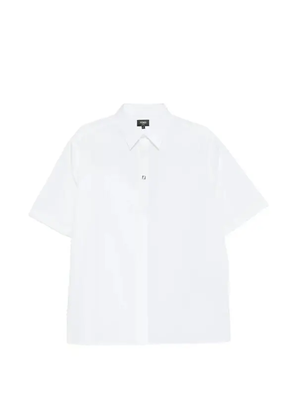 Fendi Short-sleeve Logo-plaque Shirt
