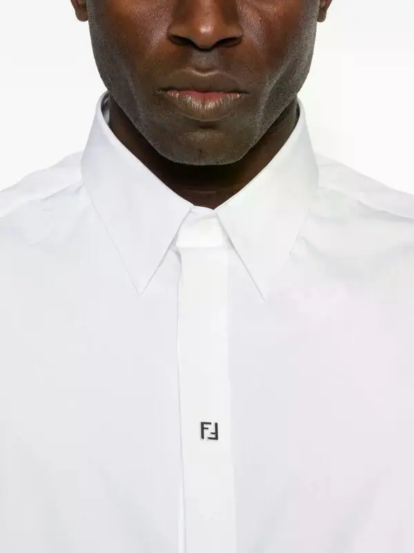 Fendi Short-sleeve Logo-plaque Shirt