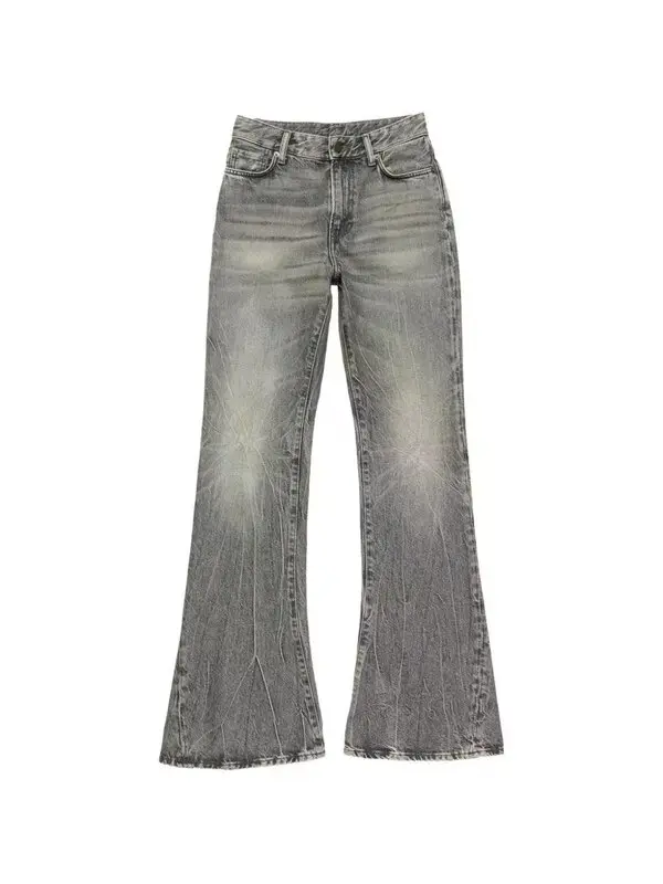 Acne Studios Flared Jeans With Leather Patch