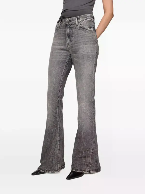 Acne Studios Flared Jeans With Leather Patch