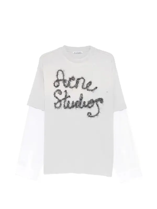 Acne Studios Layered Logo T-shirt - Grey