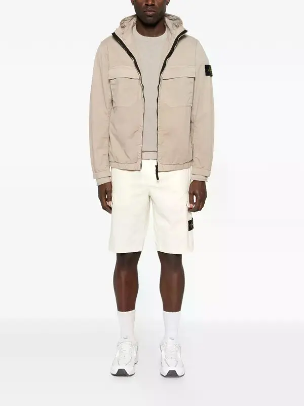 Stone Island Cotton Hooded Jacket - Neutrals