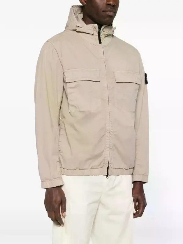 Stone Island Cotton Hooded Jacket - Neutrals