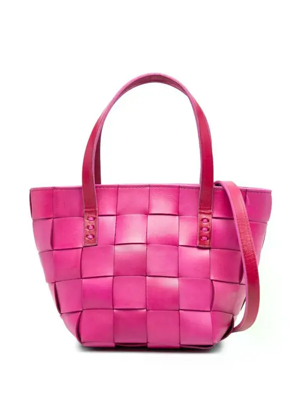 Dragon Diffusion Leather Woven Tote Bag - Pink