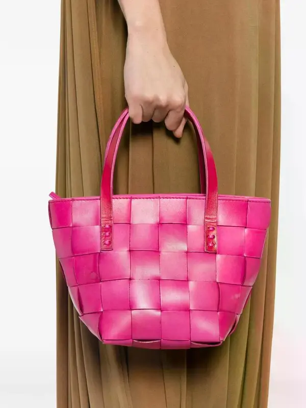 Dragon Diffusion Leather Woven Tote Bag - Pink