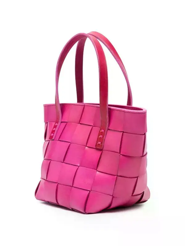 Dragon Diffusion Leather Woven Tote Bag - Pink