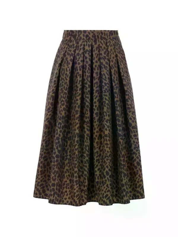 Aspesi Animal-print A-line Midi Skirt - Green