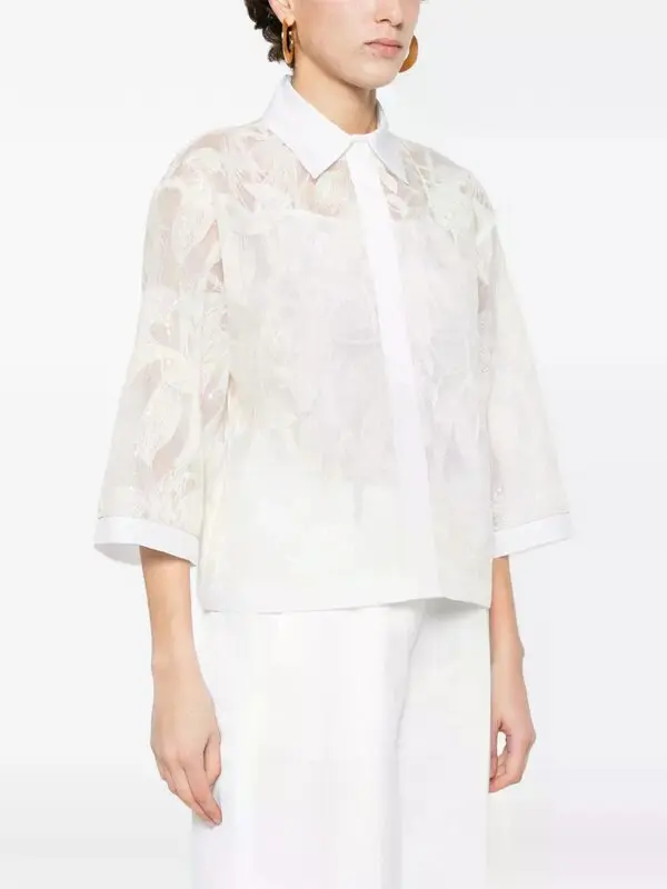 Peserico Button-up Shirt With Sequin Embellishments