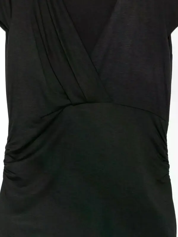 Patrizia Pepe V-neck Draped Modal T-shirt
